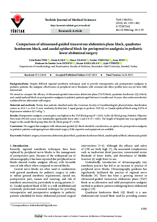 (PDF) Comparison of ultrasound-guided transversus abdominis plane block ...