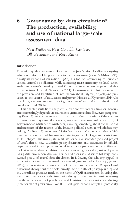 (PDF) Governance by data circulation? The production, availability, and ...