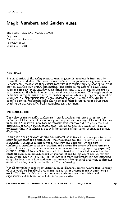 (PDF) Magic numbers and golden rules