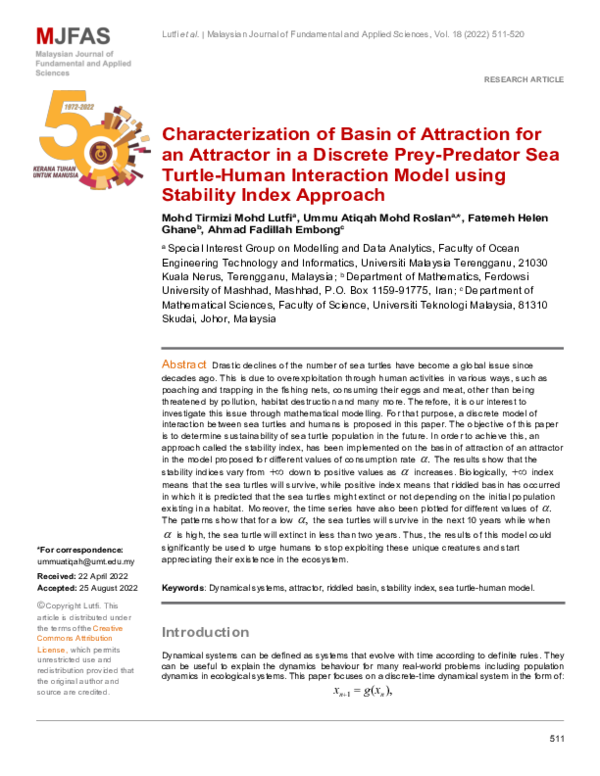 Pdf Characterization Of Basin Of Attraction For An Attractor In A Discrete Prey Predator Sea