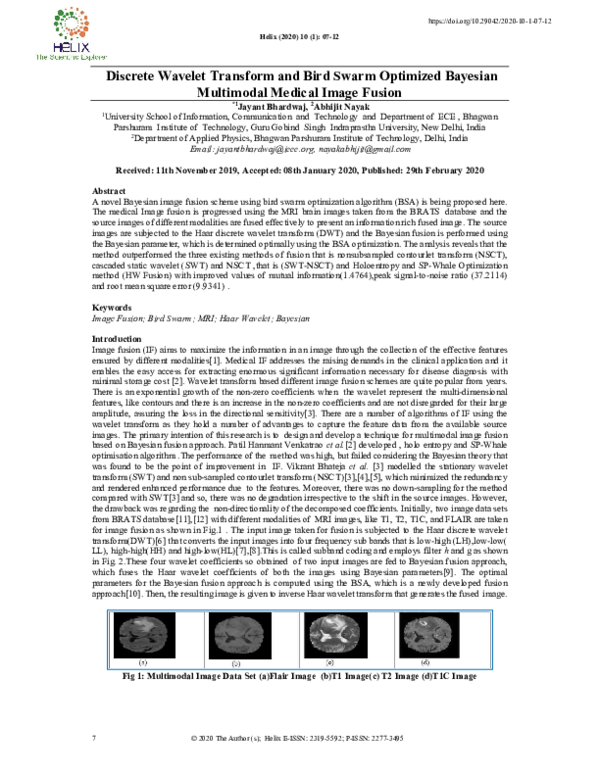 (PDF) Discrete Wavelet Transform and Bird Swarm Optimized Bayesian ...