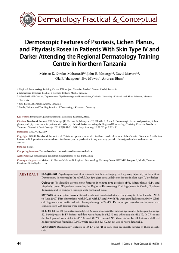 (PDF) Dermoscopic features of psoriasis, lichen planus, and pityriasis ...