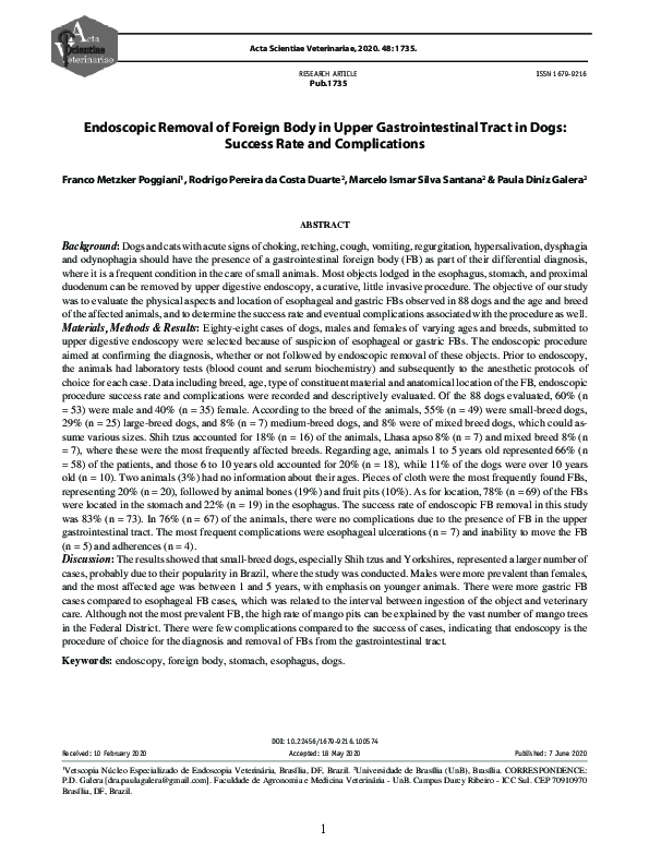 (PDF) Endoscopic Removal of Foreign Body in Upper Gastrointestinal ...