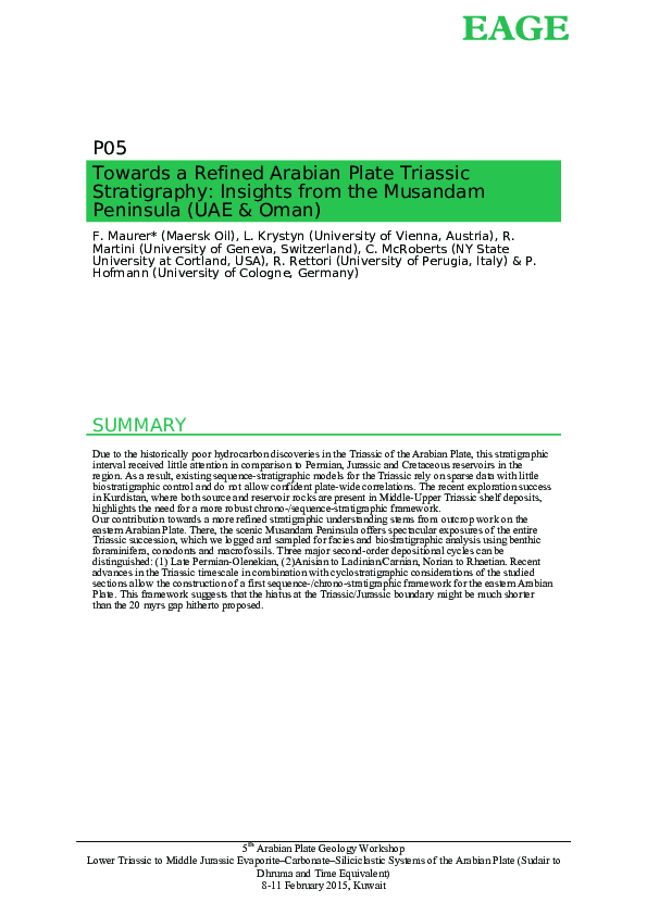(PDF) Towards a Refined Arabian Plate Triassic Stratigraphy: Insights ...