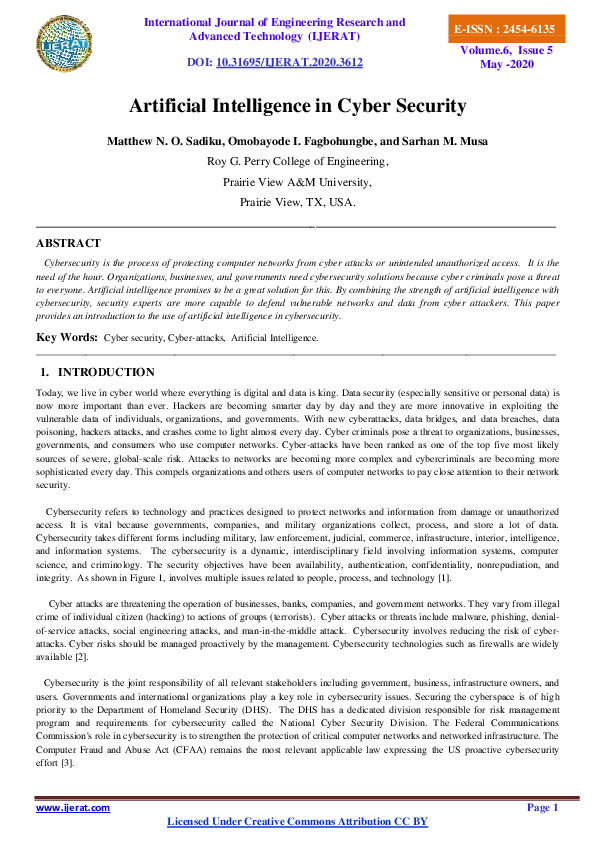 (PDF) Artificial Intelligence in Cyber Security | Arpit Yadav ...
