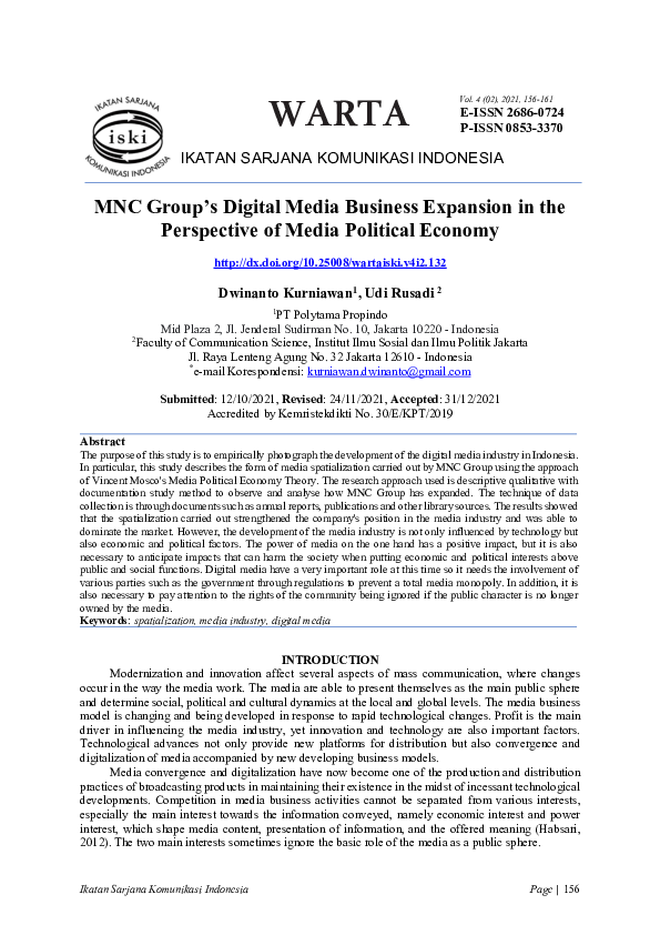 (PDF) MNC Group’s Digital Media Business Expansion in the Perspective ...