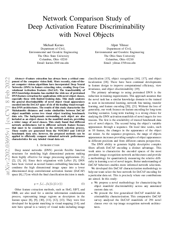 (PDF) Network Comparison Study of Deep Activation Feature Discriminability with Novel Objects ...