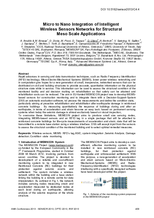 (PDF) Micro to Nano Integration of Intelligent Wireless Sensors ...