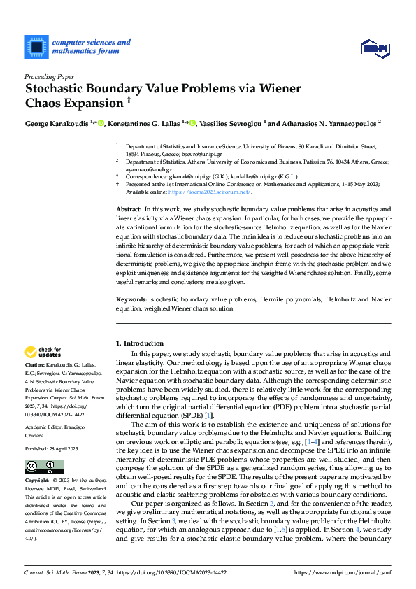 (PDF) Stochastic Boundary Value Problems via Wiener Chaos Expansion