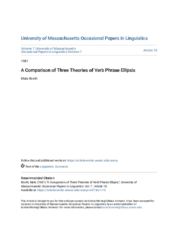 (PDF) A Comparison of Three Theories of Verb Phrase Ellipsis