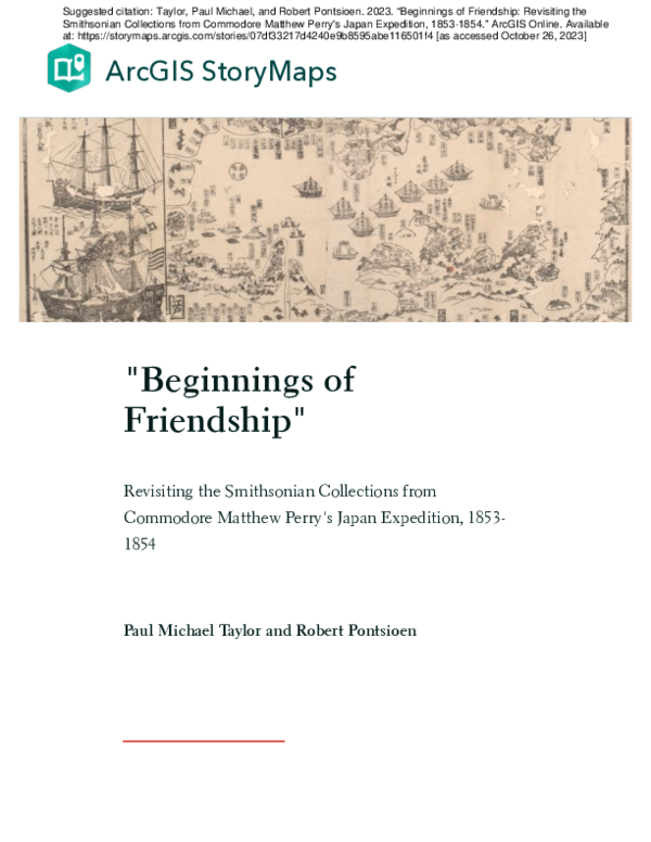 (PDF) Beginnings of Friendship: Revisiting the Smithsonian Collections ...
