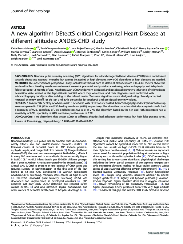 (PDF) A new algorithm DEtectS critical Congenital Heart Disease at ...