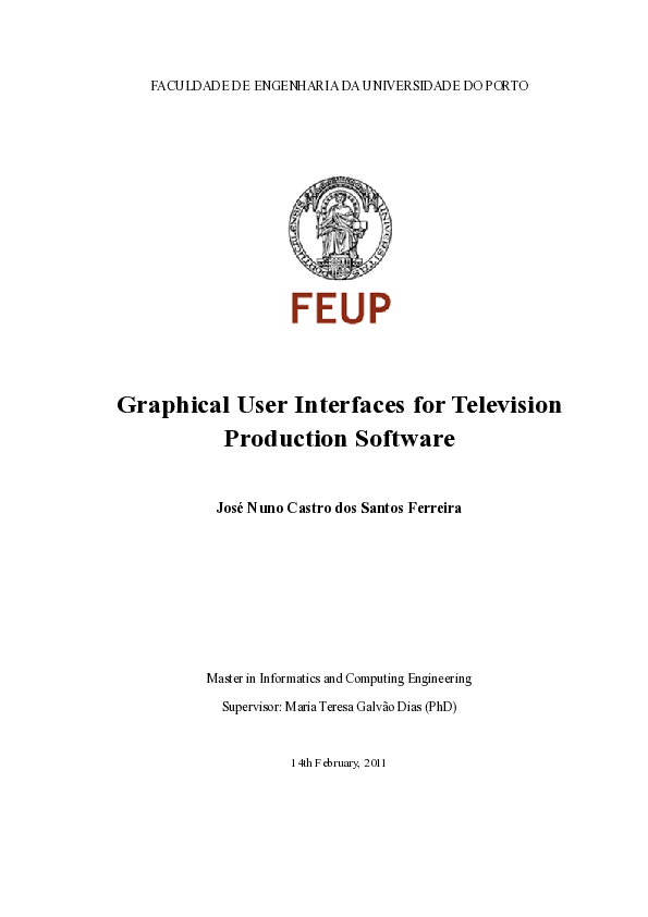 (PDF) Graphical user interfaces for television production software
