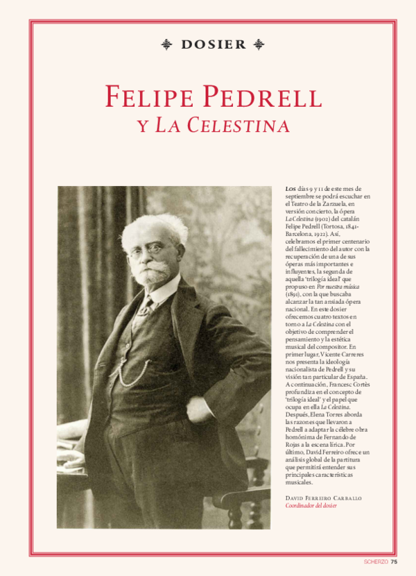 (PDF) Felipe Pedrell y La Celestina - [Dossier temático]