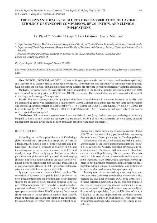 (PDF) The Egsys and Oesil Risk Scores for Classification of Cardiac ...