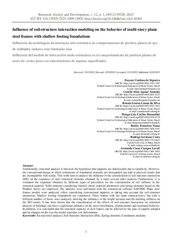 (PDF) Influence of soil-structure interaction modeling on the behavior of multi-story plane ...