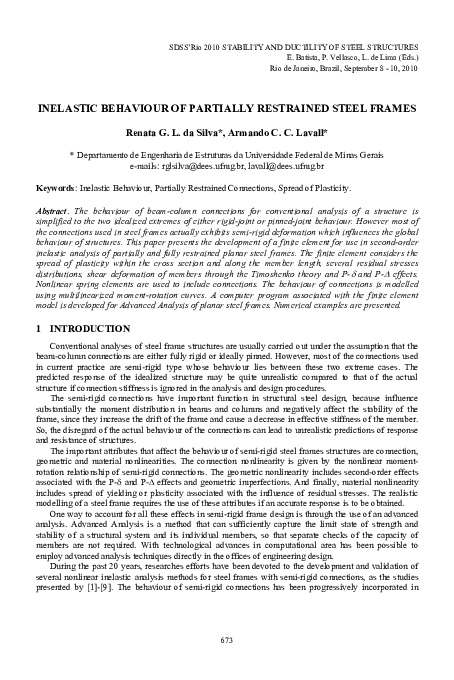 (PDF) Inelastic Behaviour of Partially Restrained Steel Frames