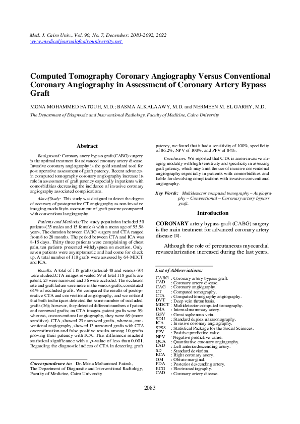 (PDF) Computed Tomography Coronary Angiography Versus Conventional ...
