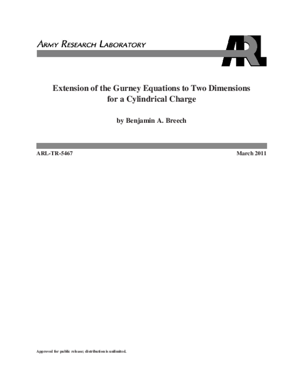 (PDF) Extension of the Gurney Equations to Two Dimensions for a ...