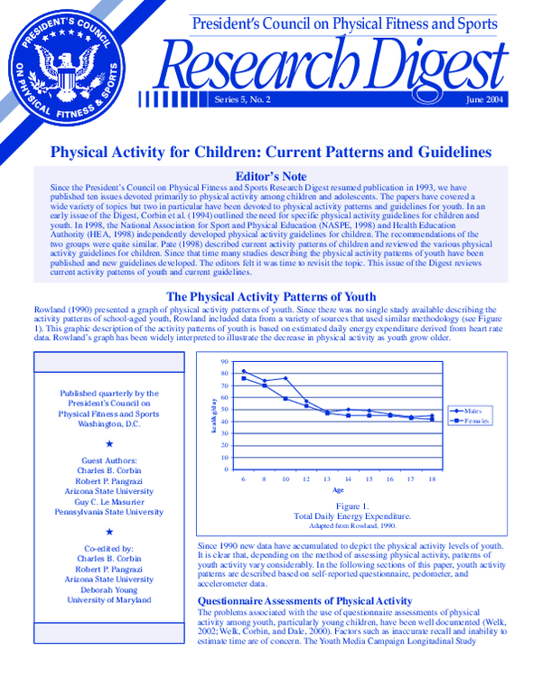 (PDF) Physical Activity for Children: Current Patterns and Guidelines