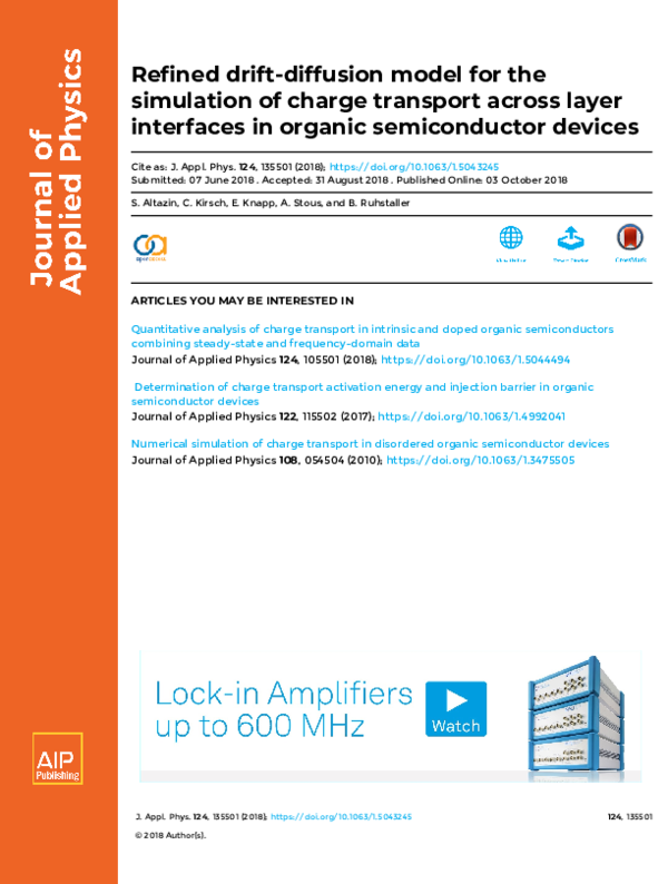 (PDF) Refined drift-diffusion model for the simulation of charge ...