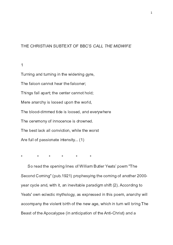 (DOC) THE CHRISTIAN SUBTEXT OF BBC'S CALL THE MIDWIFE | Richard M ...