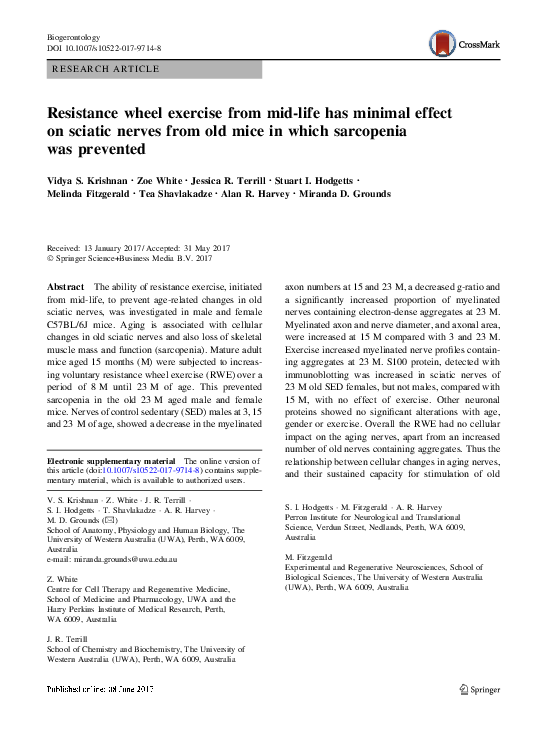 (PDF) Resistance wheel exercise from mid-life has minimal effect on ...