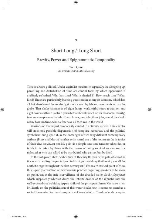 (PDF) Short Long / Long Short: Brevity, Power and Epigrammatic ...