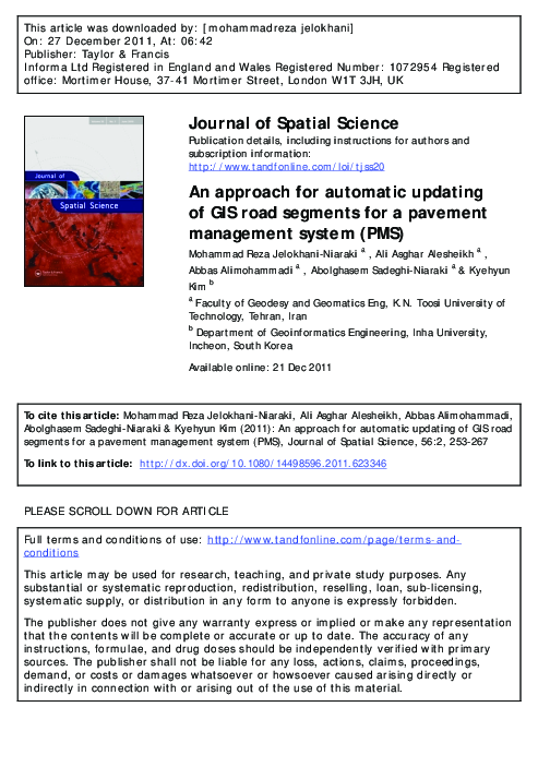 (PDF) An approach for automatic updating of GIS road segments for a ...