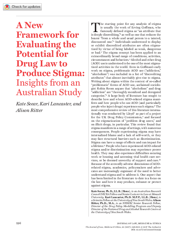 (PDF) A New Framework for Evaluating the Potential for Drug Law to ...