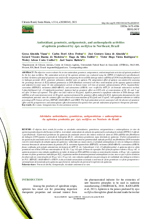 (PDF) Antioxidant, genotoxic, antigenotoxic, and antineoplastic ...