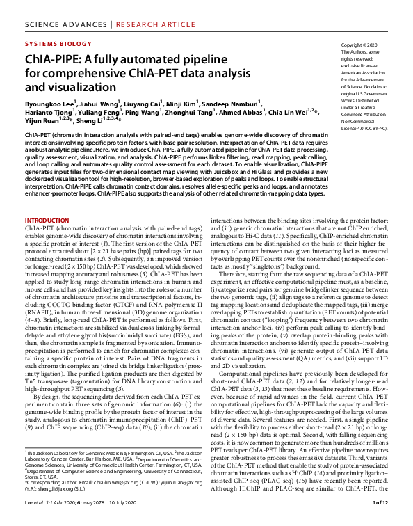 (PDF) ChIA-PIPE: A fully automated pipeline for comprehensive ChIA-PET ...