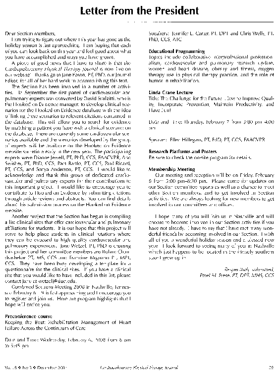 (PDF) Letter from the President