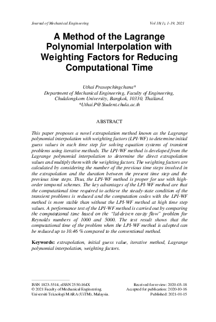 (PDF) A Method of the Lagrange Polynomial Interpolation with Weighting Factors for Reducing ...