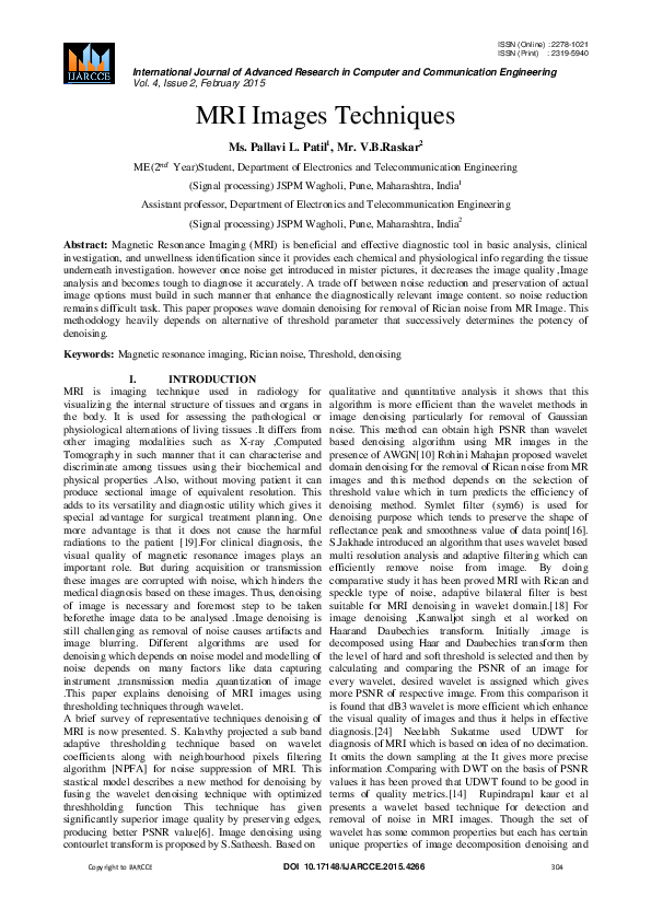 (PDF) MRI Images Techniques