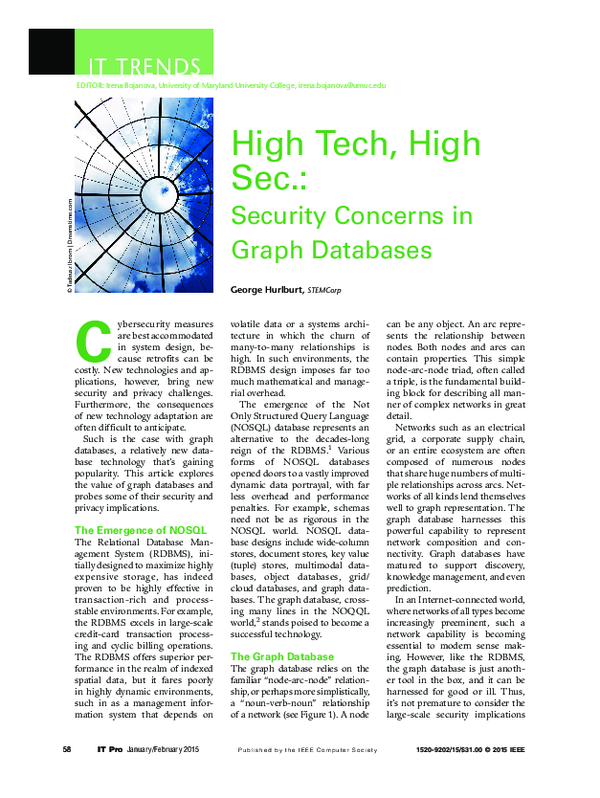 (PDF) High Tech, High Sec.: Security Concerns in Graph Databases