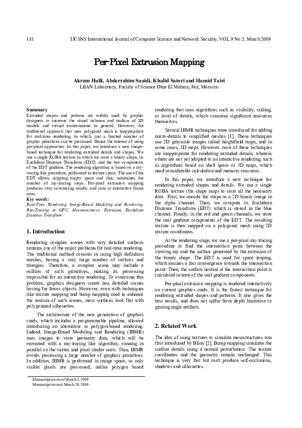 (PDF) Per-Pixel Extrusion Mapping