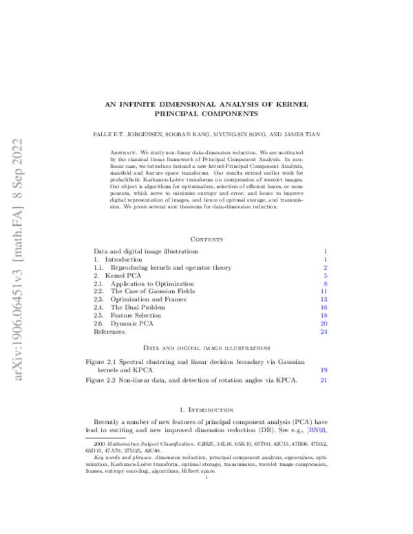 (PDF) An Infinite Dimensional Analysis of Kernel Principal Components