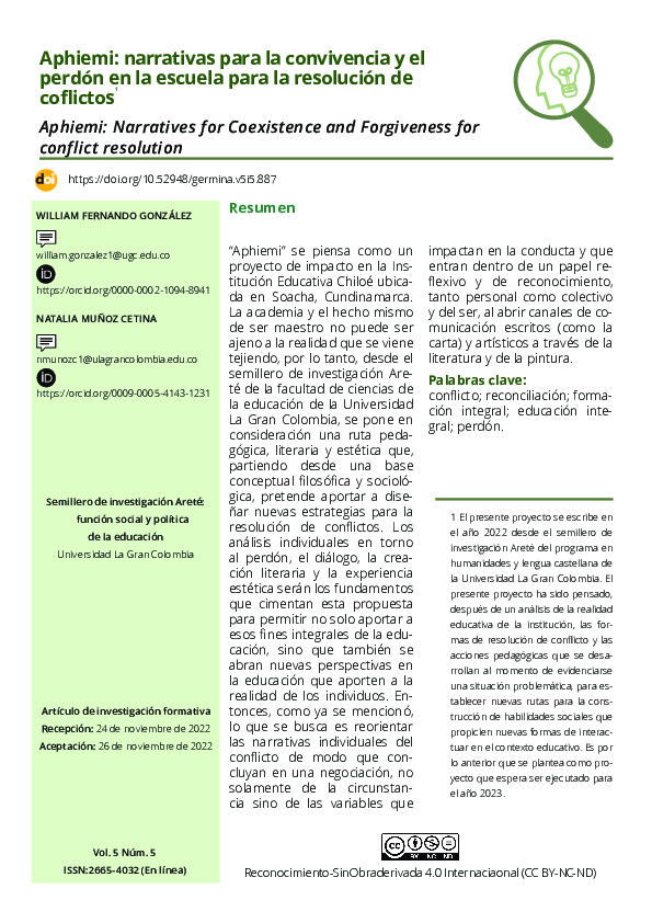 (PDF) Aphiemi Narrativas para la convivencia y el perdón en la escuela ...