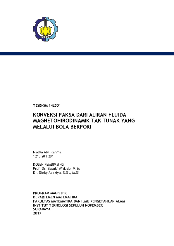 (PDF) Konveksi Paksa dari Aliran Fluida Magnetohidrodinamik Tak Tunak ...