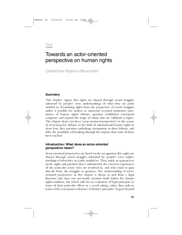 (PDF) Towards an actor-oriented perspective on human rights