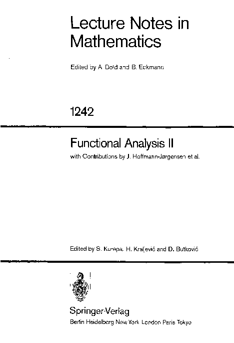 (PDF) Functional Analysis II