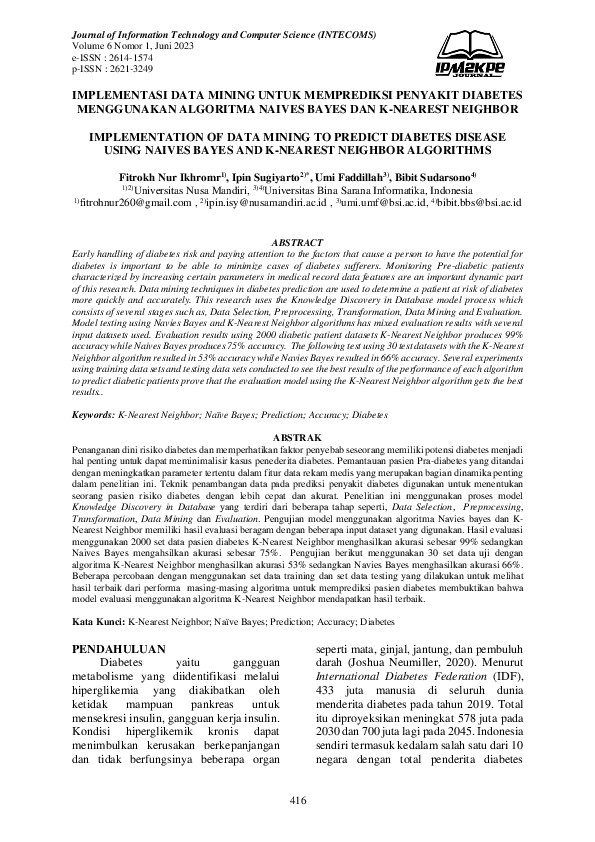 (PDF) Implementasi Data Mining Untuk Memprediksi Penyakit Diabetes ...