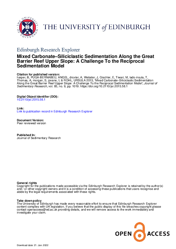 (PDF) Mixed Carbonate–Siliciclastic Sedimentation Along the Great ...