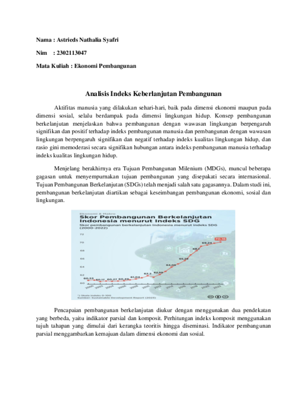 (PDF) Analisis indeks keberlanjutan pembangunan