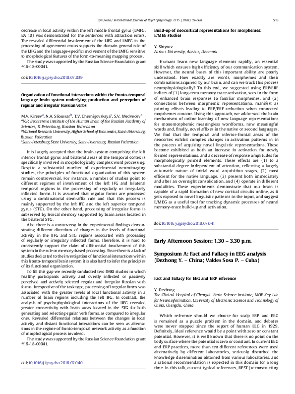 (PDF) Organization of functional interactions within the fronto-temporal language brain system ...