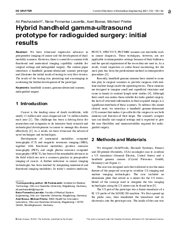 (PDF) Hybrid handheld gamma-ultrasound prototype for radioguided ...