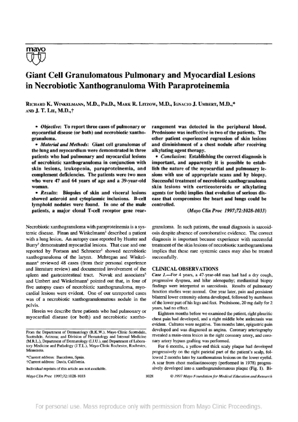 (PDF) Giant Cell Granulomatous Pulmonary and Myocardial Lesions in ...