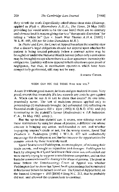 (PDF) When Can You Sue Those Who Sue You?