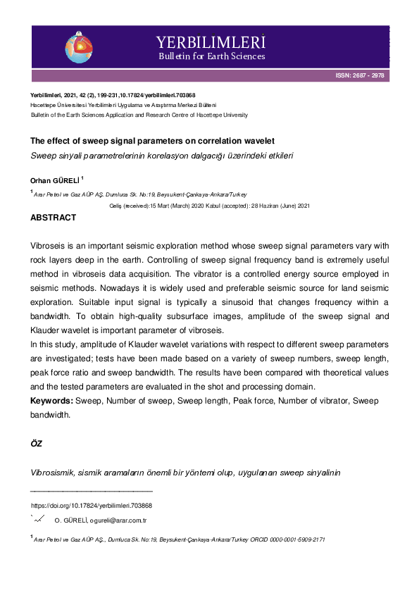 (PDF) The effect of sweep signal parameters on correlation wavelet